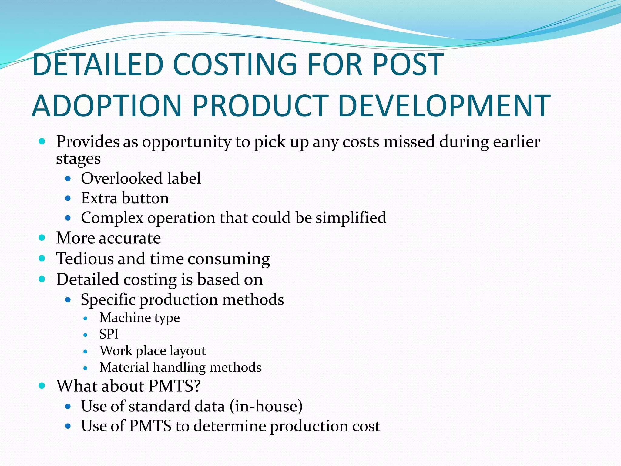 Stages of costing | PPTX
