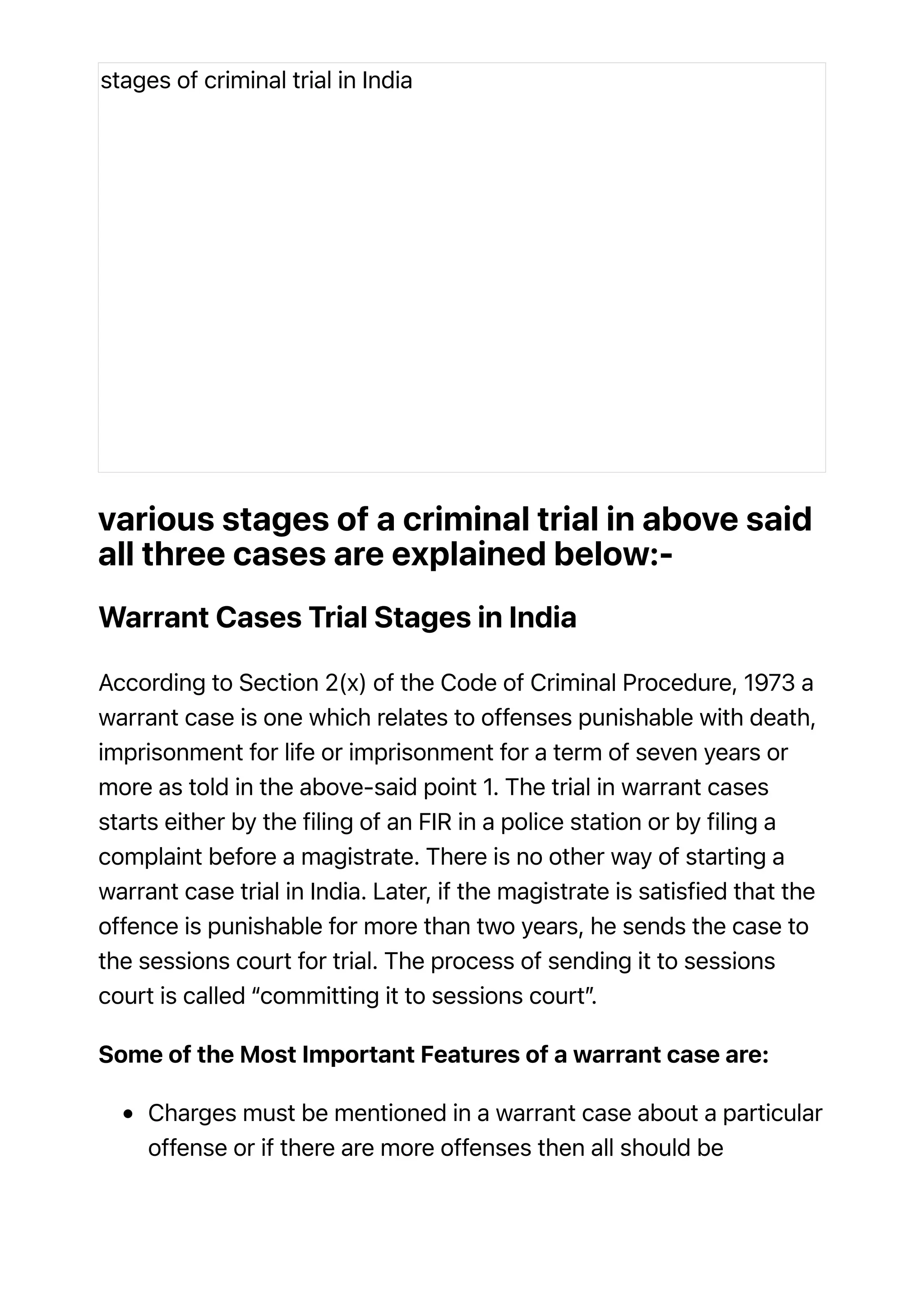 Various stages of a Criminal trial In India | PDF