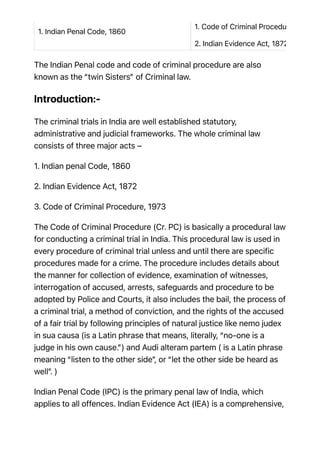 Various stages of a Criminal trial In India | PDF