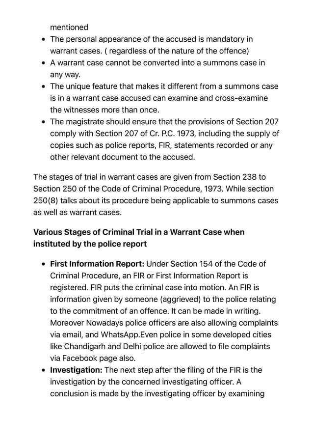 Various stages of a Criminal trial In India | PDF | Crime & Harmful Acts to Individuals, Society ...