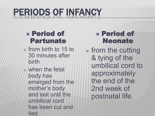 Stages of development: Infancy | PPTX | Pregnancy | Reproductive Health