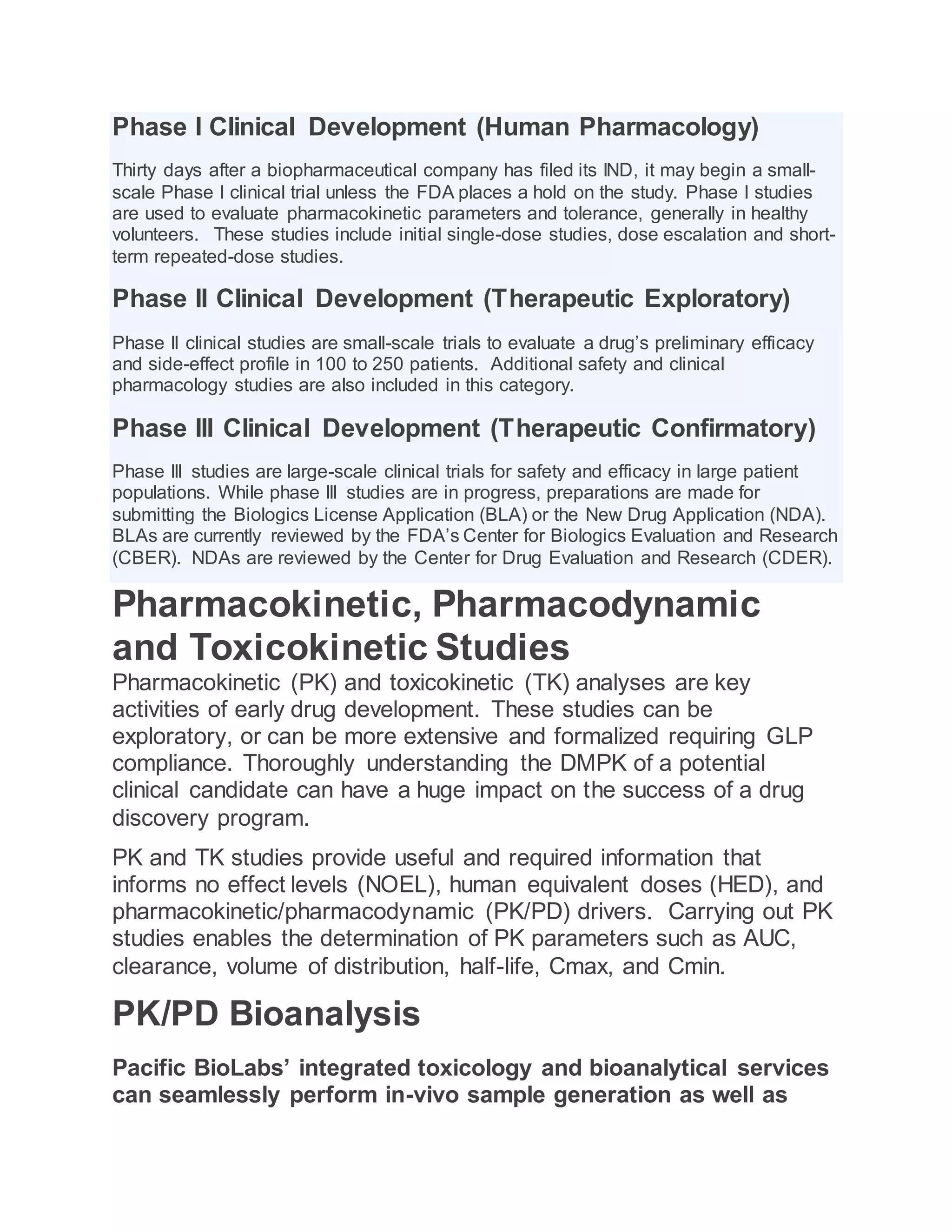 Stages of drug development | DOCX