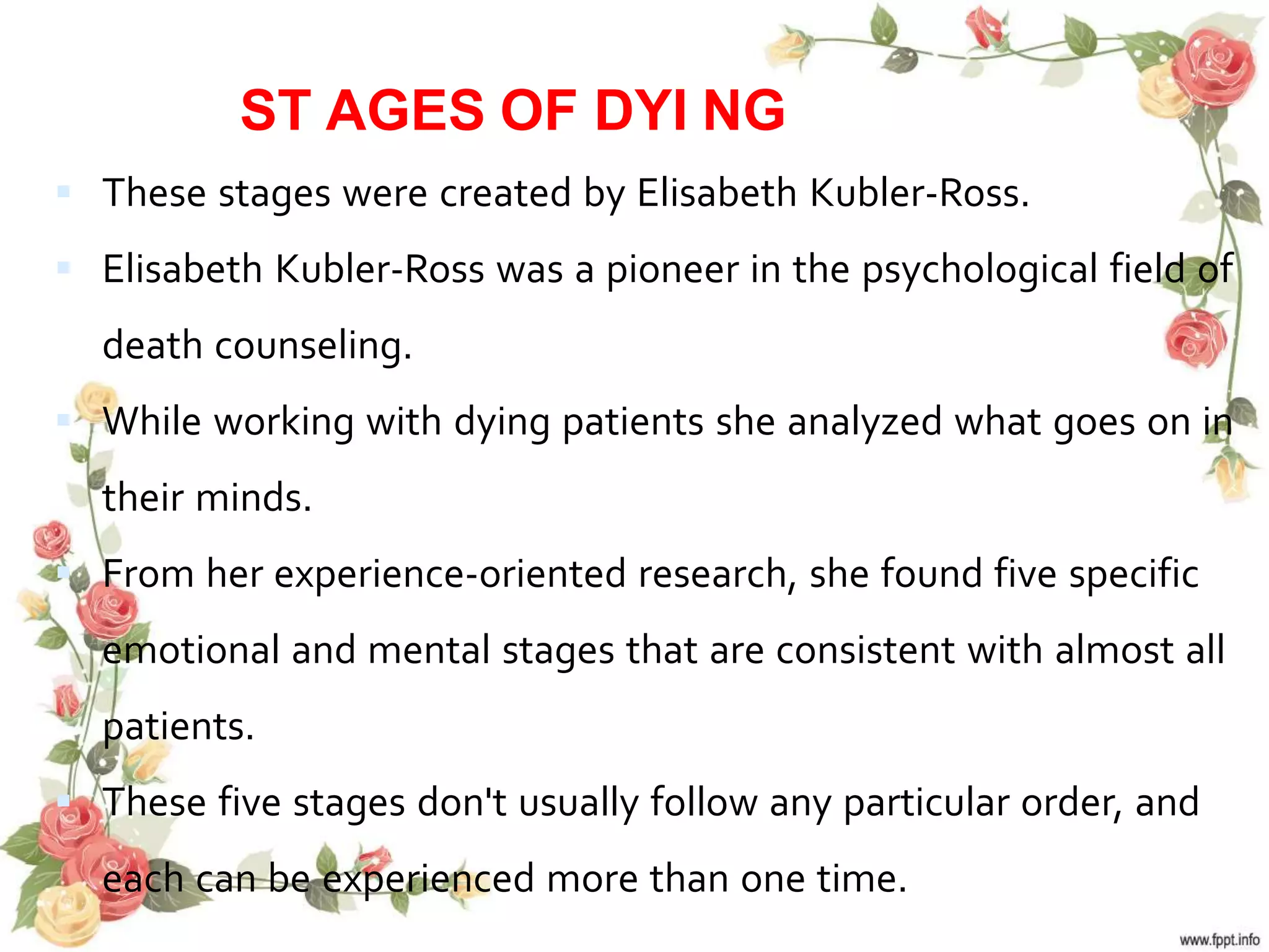 Stages of dying | PPT