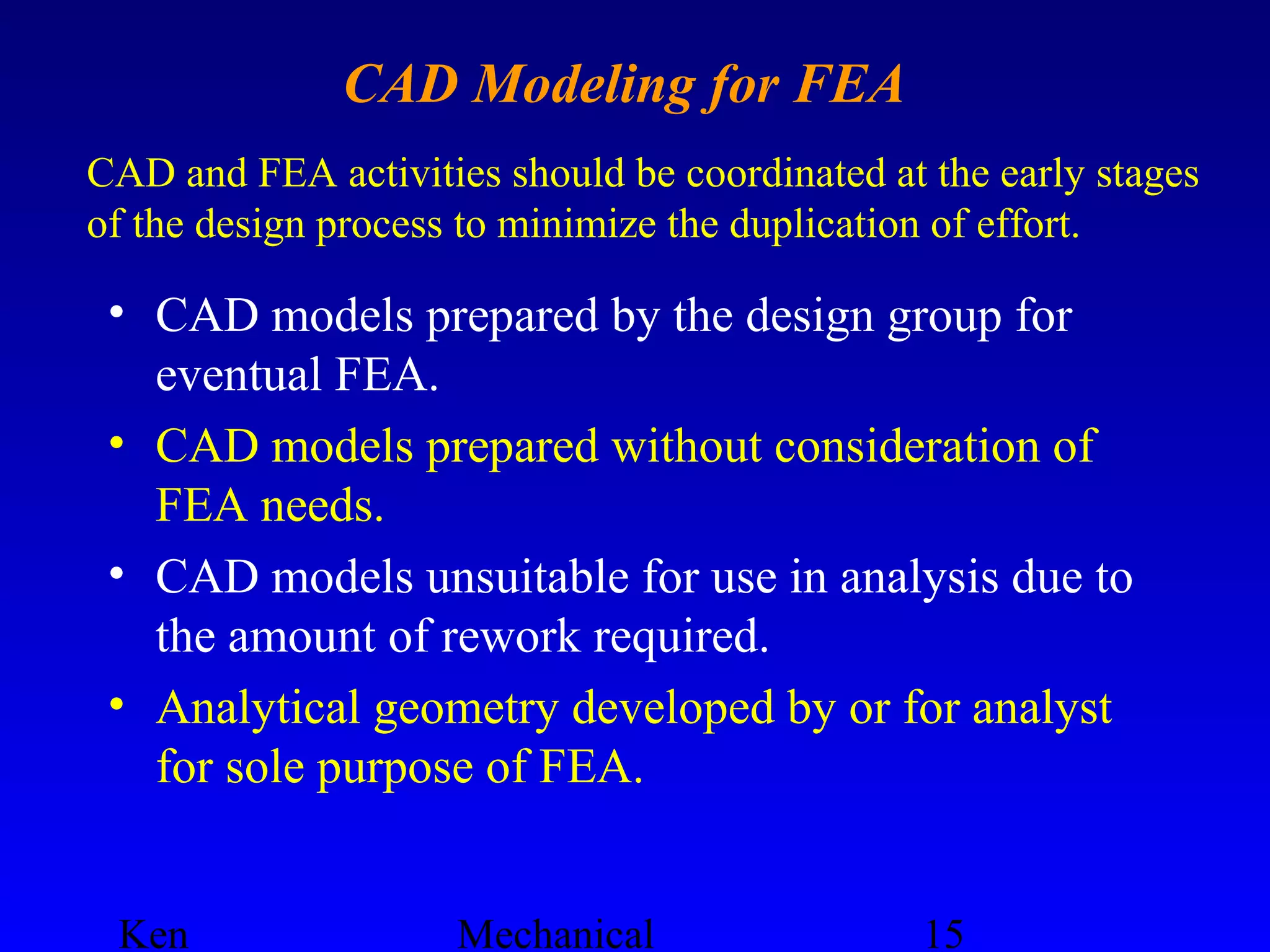 Stages of fea in cad environment | PPT