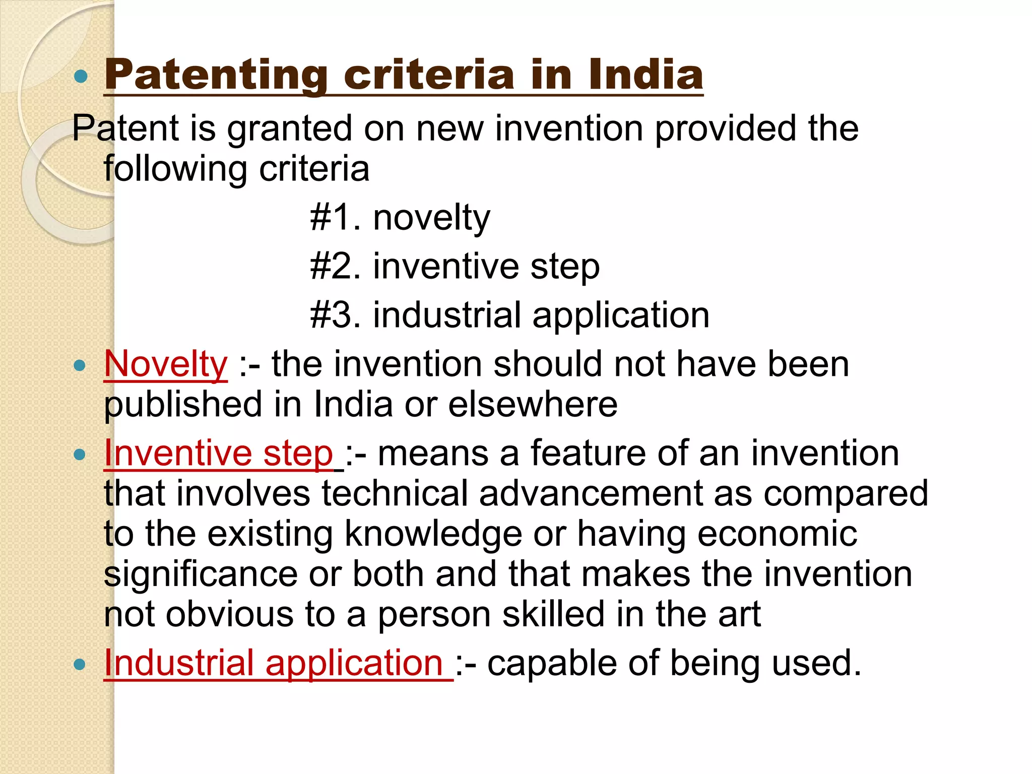 Stages of filling patent in india | PPTX