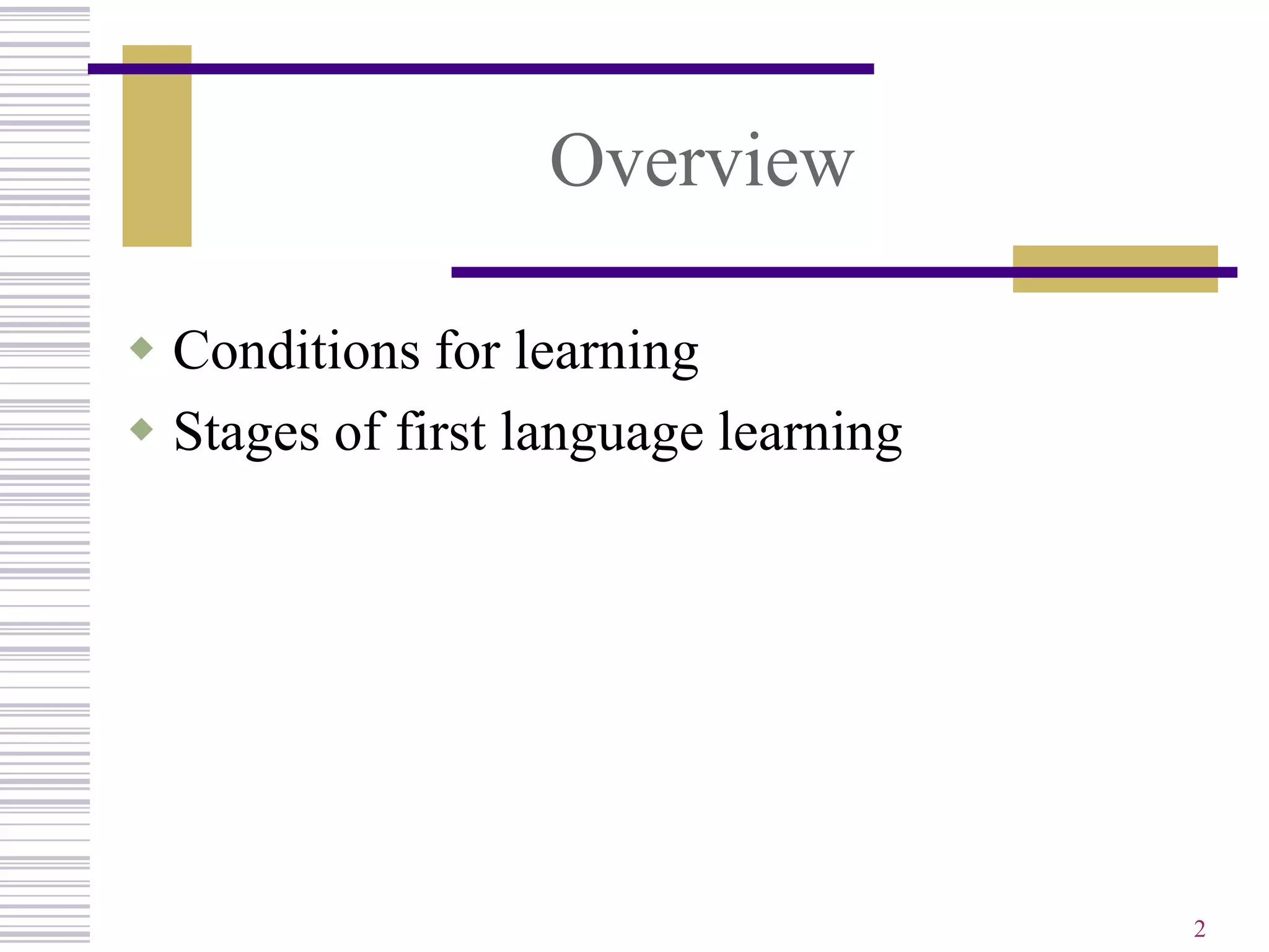 Stages of first language learning | PPT