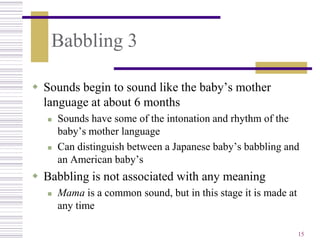 Stages of first language learning | PPT