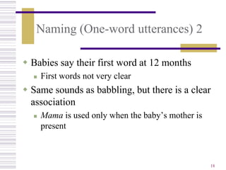 Stages of first language learning | PPT