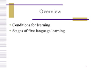 Stages of first language learning | PPT