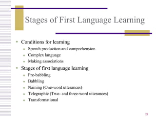 Stages of first language learning | PPT