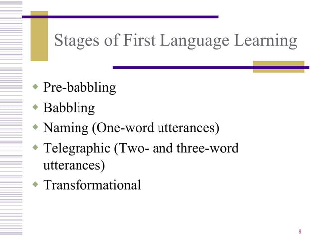 Stages of first language learning | PPT
