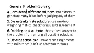 Stages of Group Development and Problem Solving | PPT
