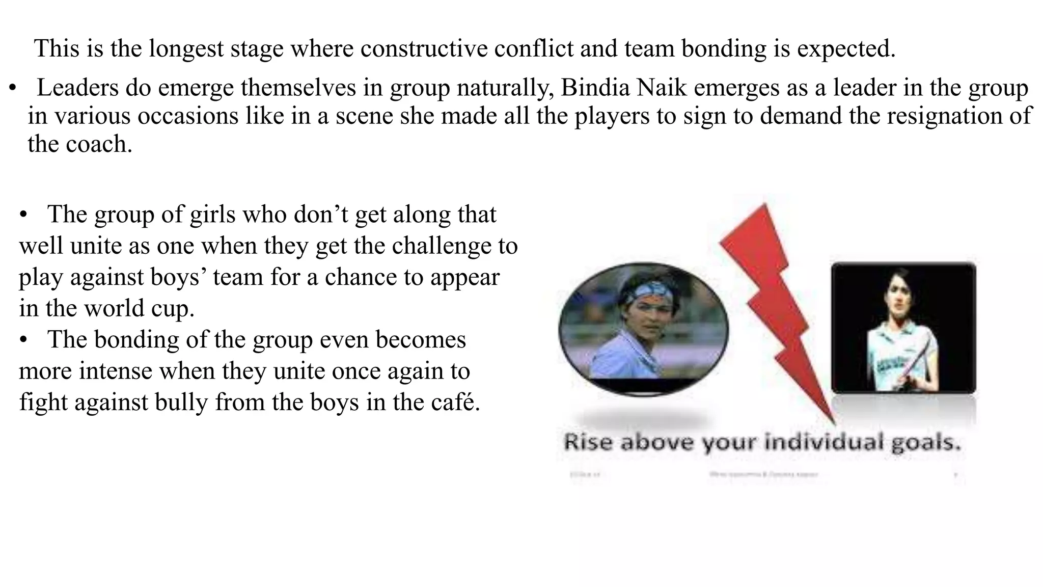 Stages of group formation in chak de india | PPTX