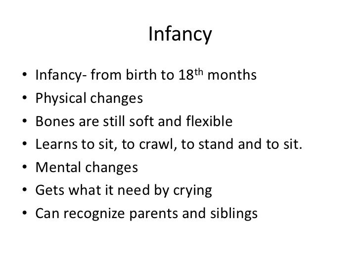 Stages of growth and development