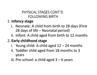 STAGES OF GROWTH AND DEVELOPMENT.pdfdddd | PDF