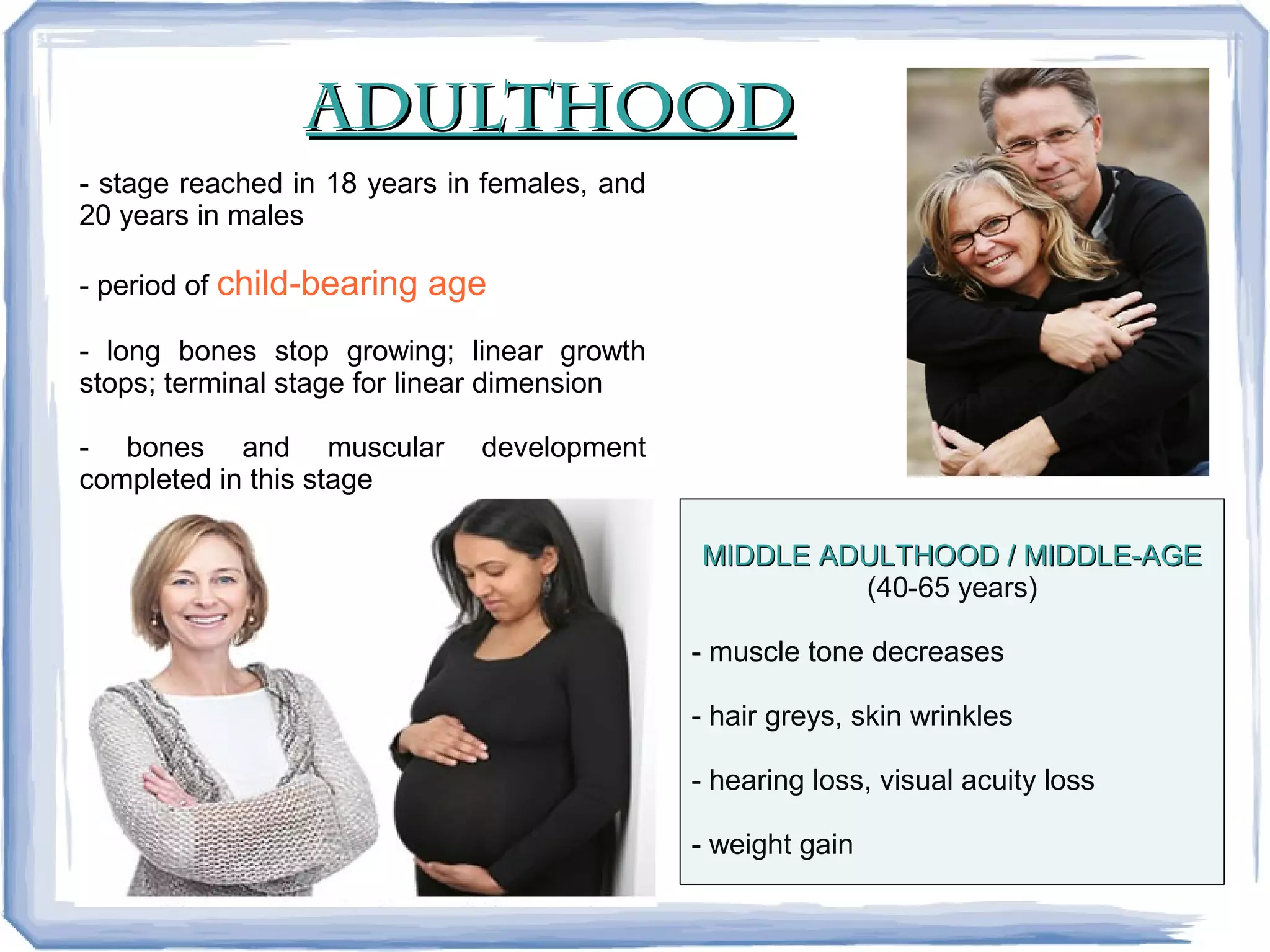 Stages of Human Growth (Pre-natal development - Senescence) | PPT