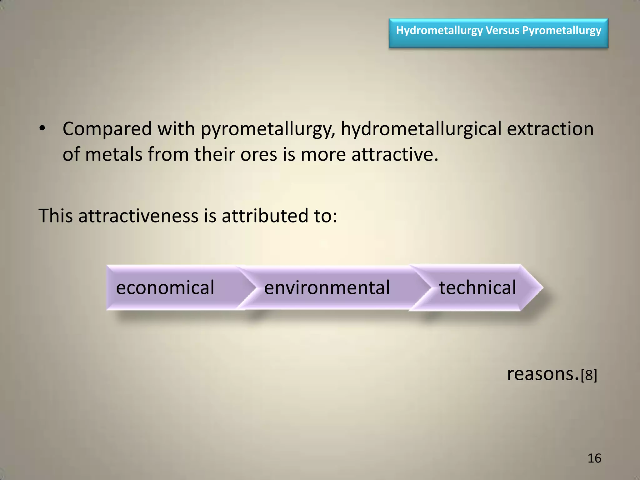 Stages of hydrometallurgical processes | PPTX