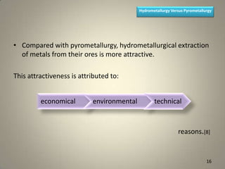 Stages of hydrometallurgical processes | PPTX