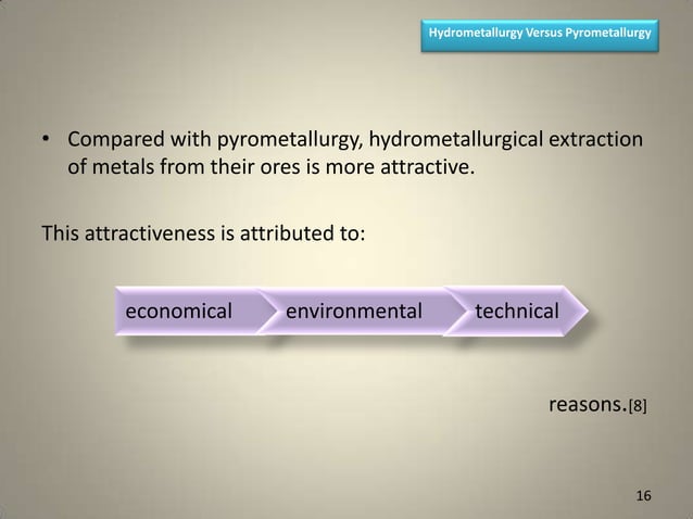 Stages of hydrometallurgical processes | PPTX