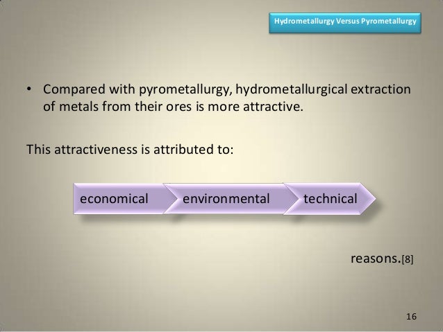 Stages of hydrometallurgical processes