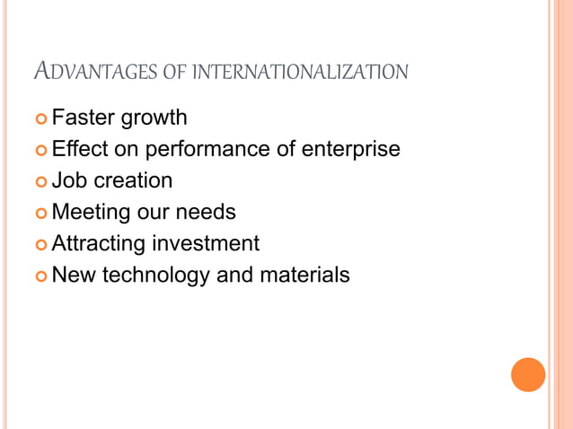 Stages of internationalization | PPTX | Large Business | Business