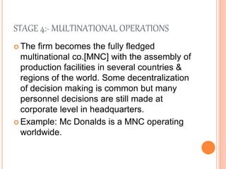 Stages of internationalization | PPTX | Large Business | Business