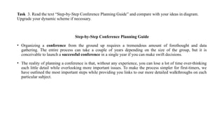 Stages of international meeting and organization of international ...