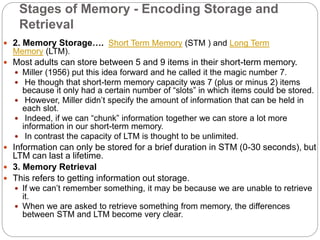 Stages of memory encoding storage and retrieval | PPTX