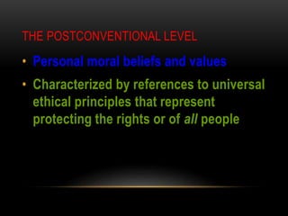 Stages of moral development by lawrence kohlberg (1971) | PPT