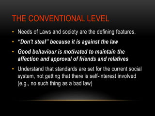Stages of moral development by lawrence kohlberg (1971) | PPT
