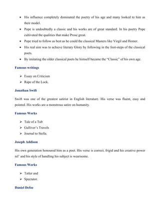 Stages of neo classical age | PDF