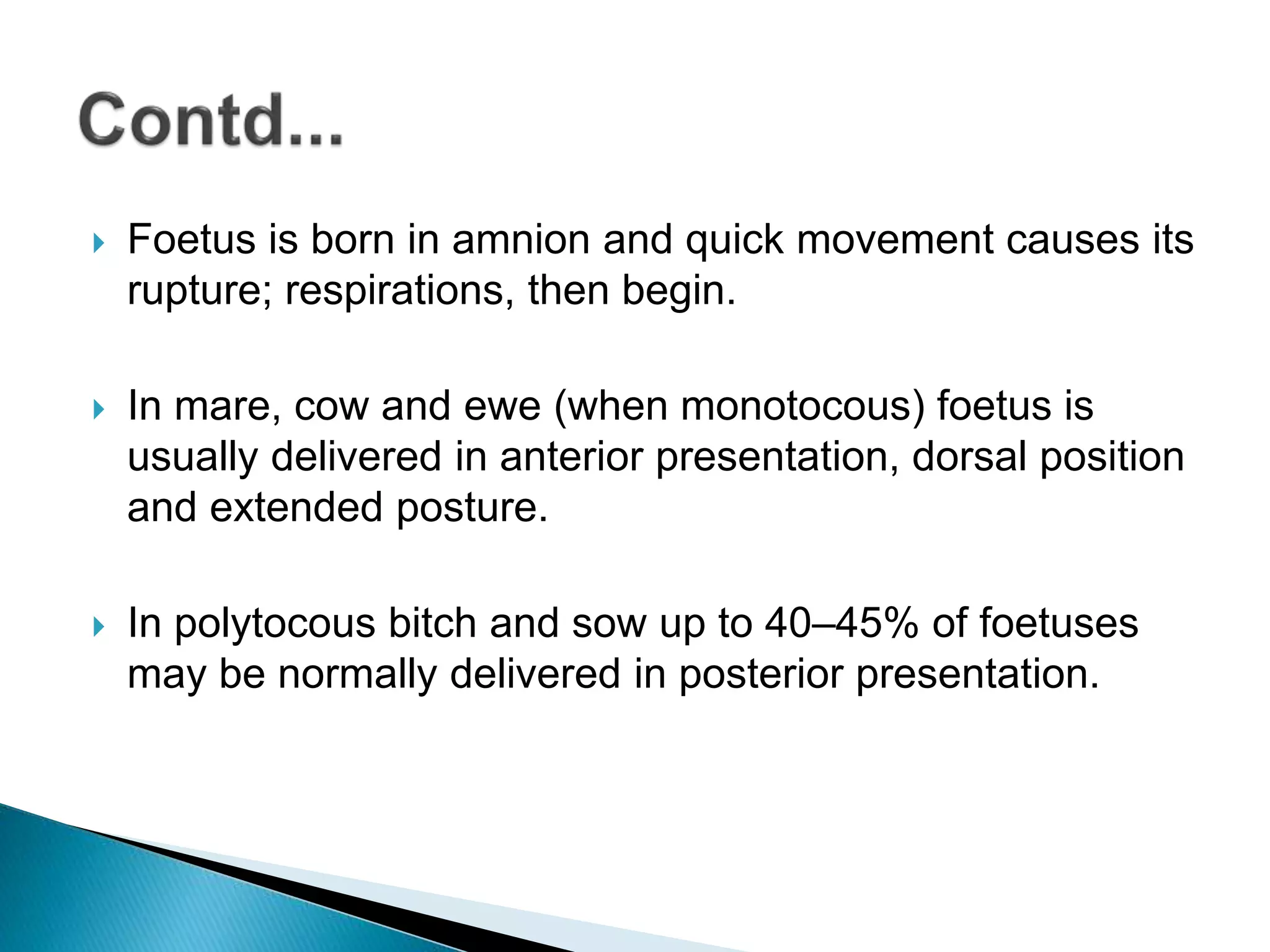Stages of parturition in farm animals. | PPTX