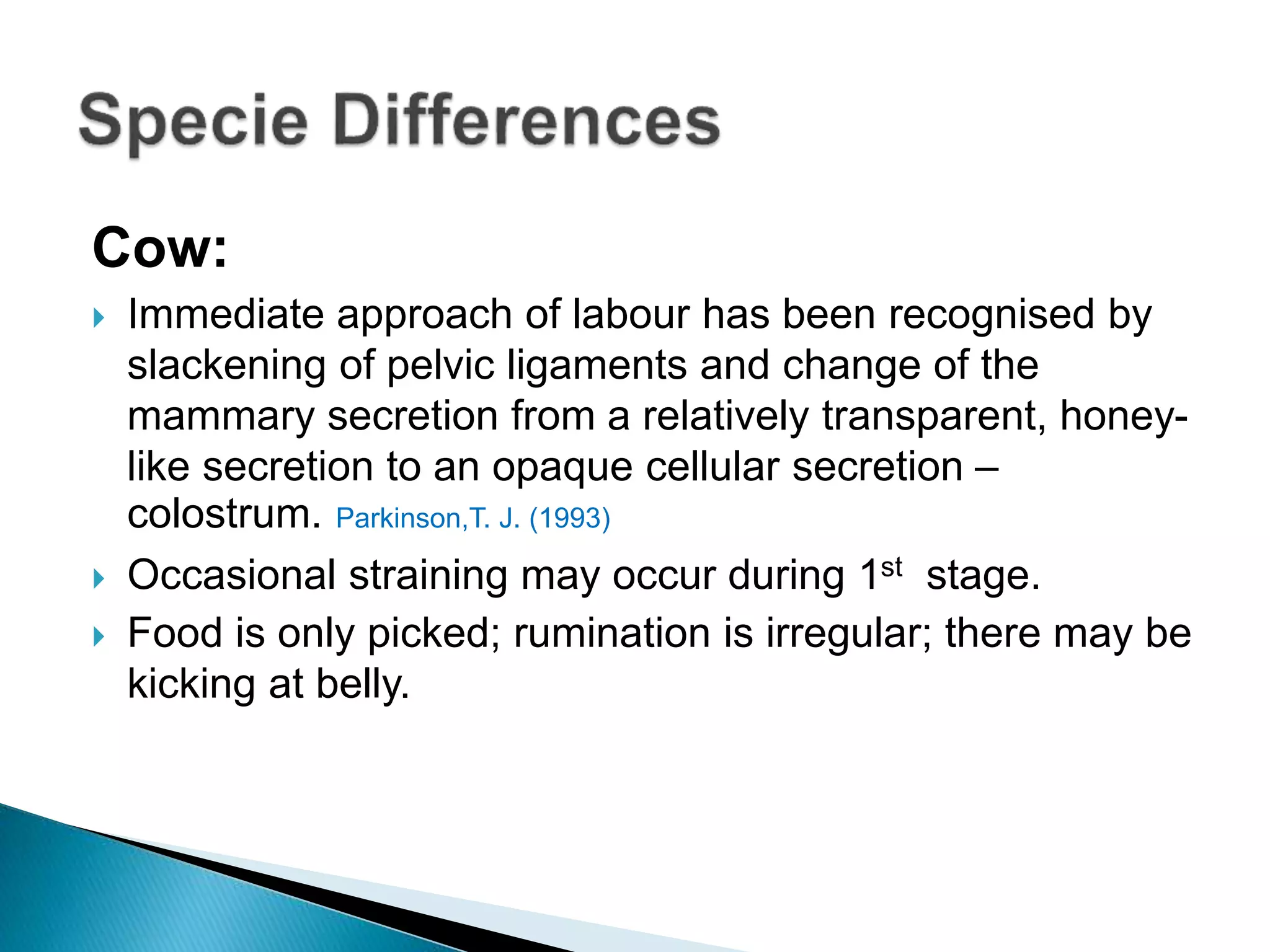 Stages of parturition in farm animals. | PPTX