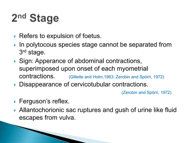 Stages of parturition in farm animals. | PPTX