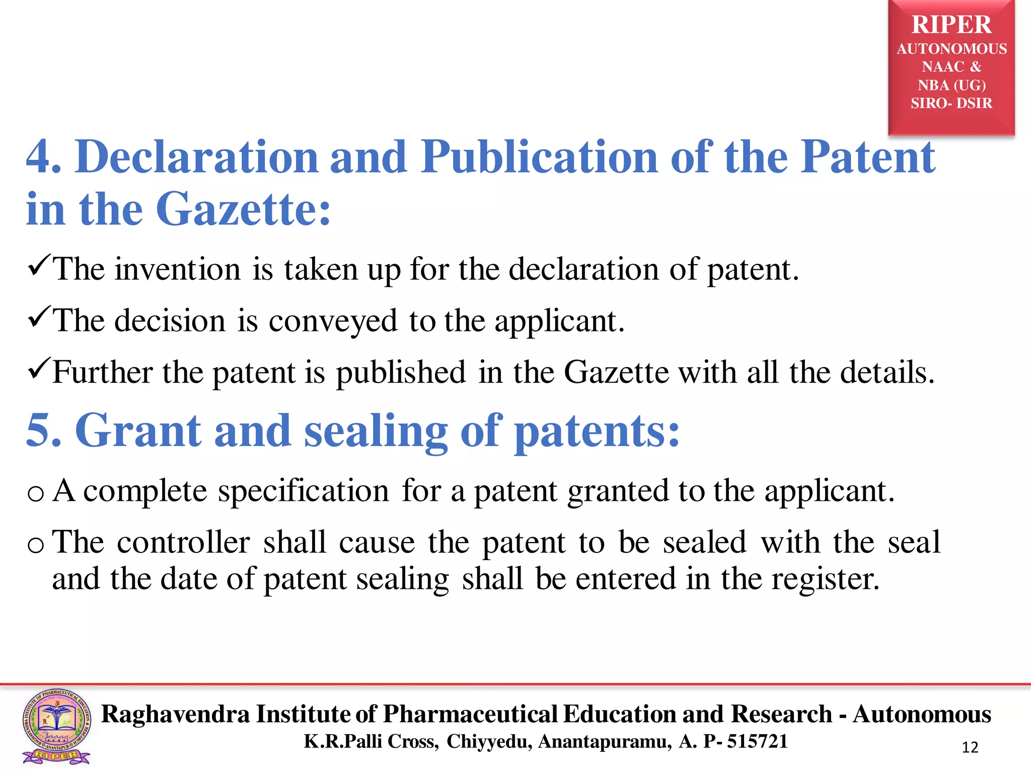 Stages/ Filing of Patenting | PDF