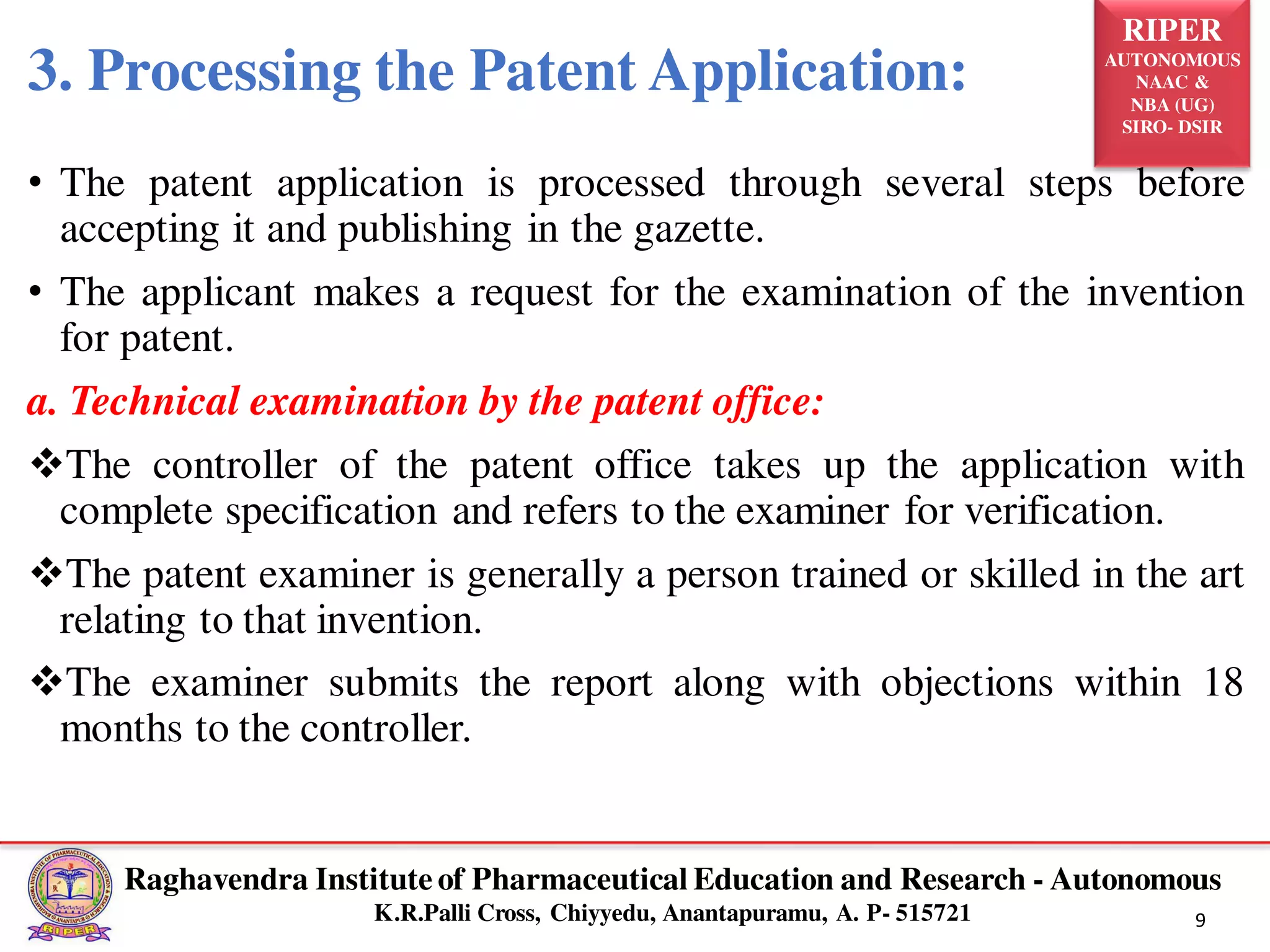 Stages/ Filing of Patenting | PDF