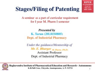Stages/ Filing of Patenting | PDF