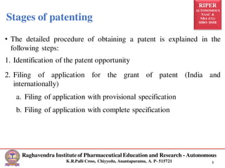 Stages/ Filing of Patenting | PDF