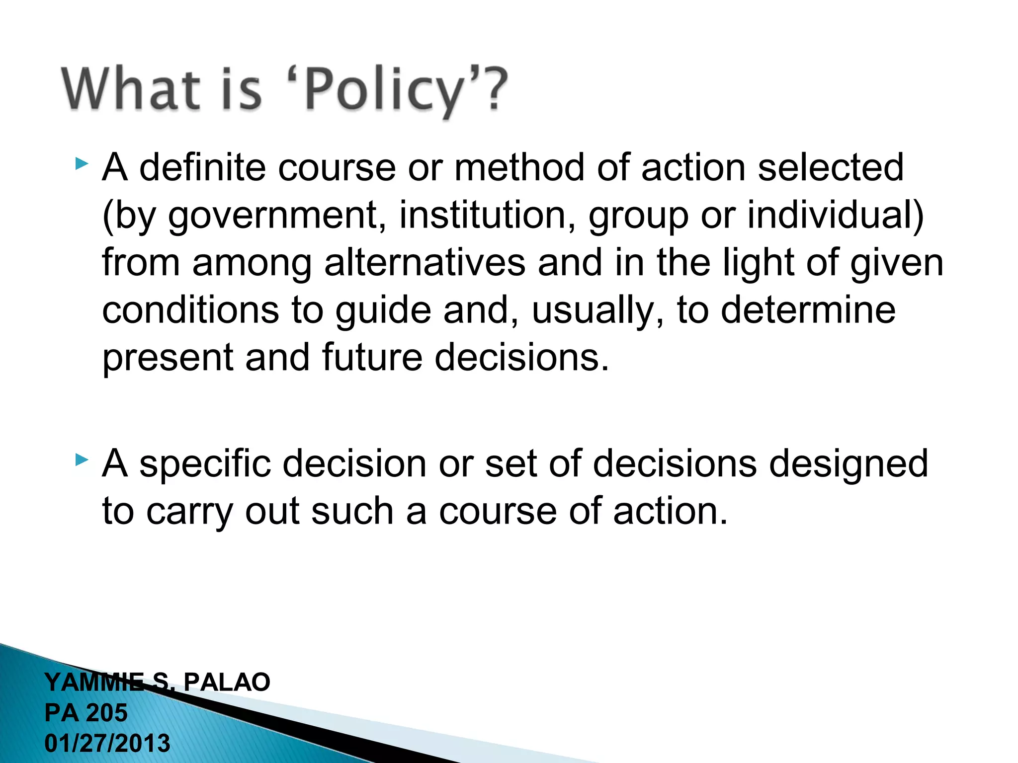 Stages of policy making | PPT
