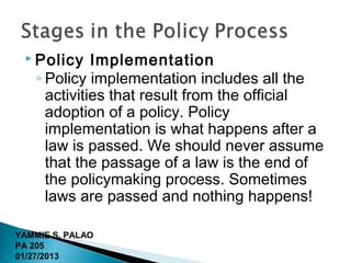 Stages of policy making | PPT | Political Issues & policy | Politics