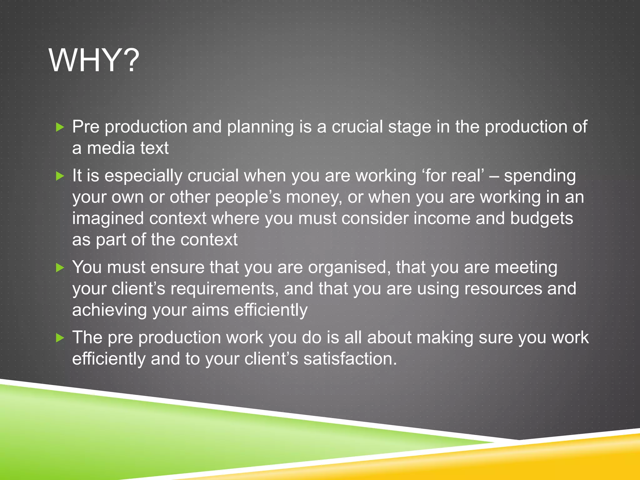 Stages of pre production and planning | PPT