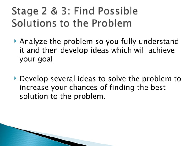 Stages of problem solving presentation | PPT