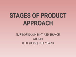 Stages of product approach | PPT