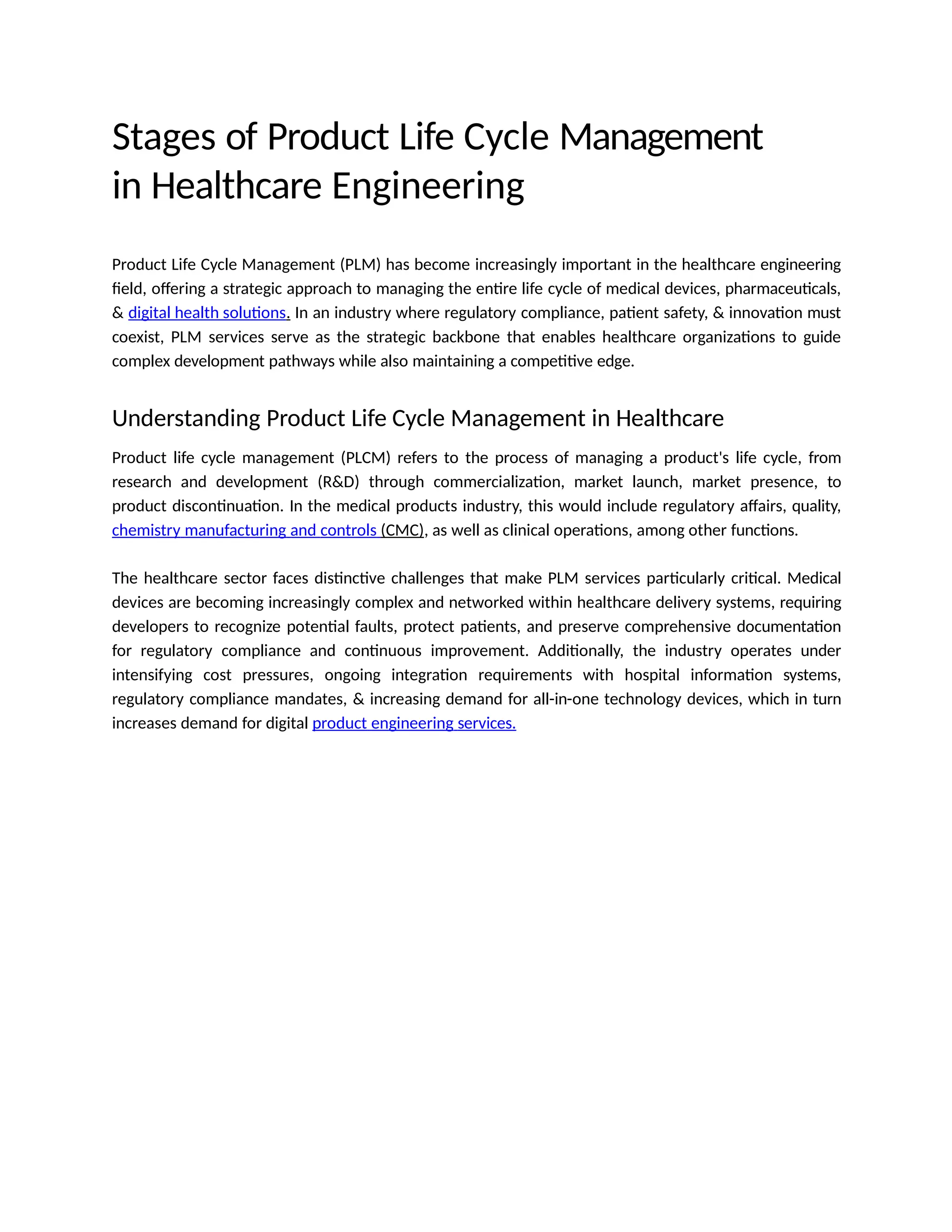Stages of Product Life Cycle Management in Healthcare Engineering.pptx