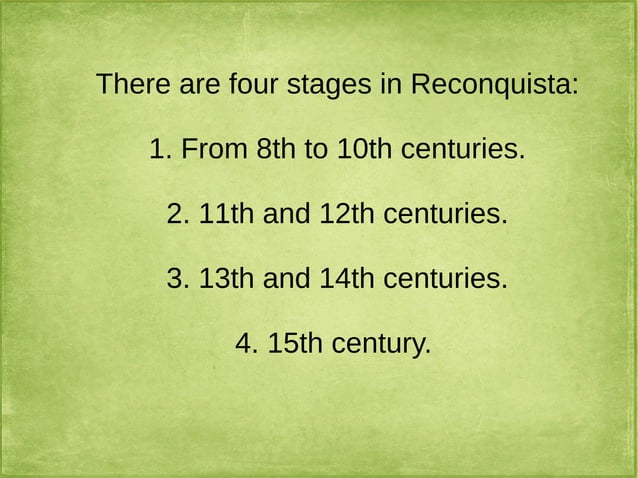 Stages of reconquista | PDF | Christianity | Religion & Spirituality
