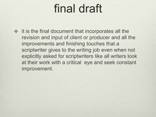 Stages of script development | PPTX