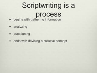 Stages of script development | PPT