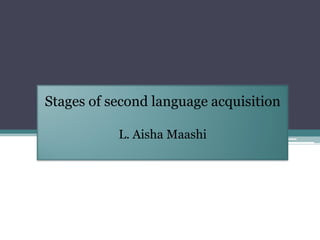 Stages of second language acquisition | PDF