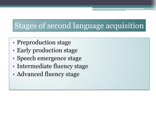 Stages of second language acquisition | PDF | Homework and Study | Education