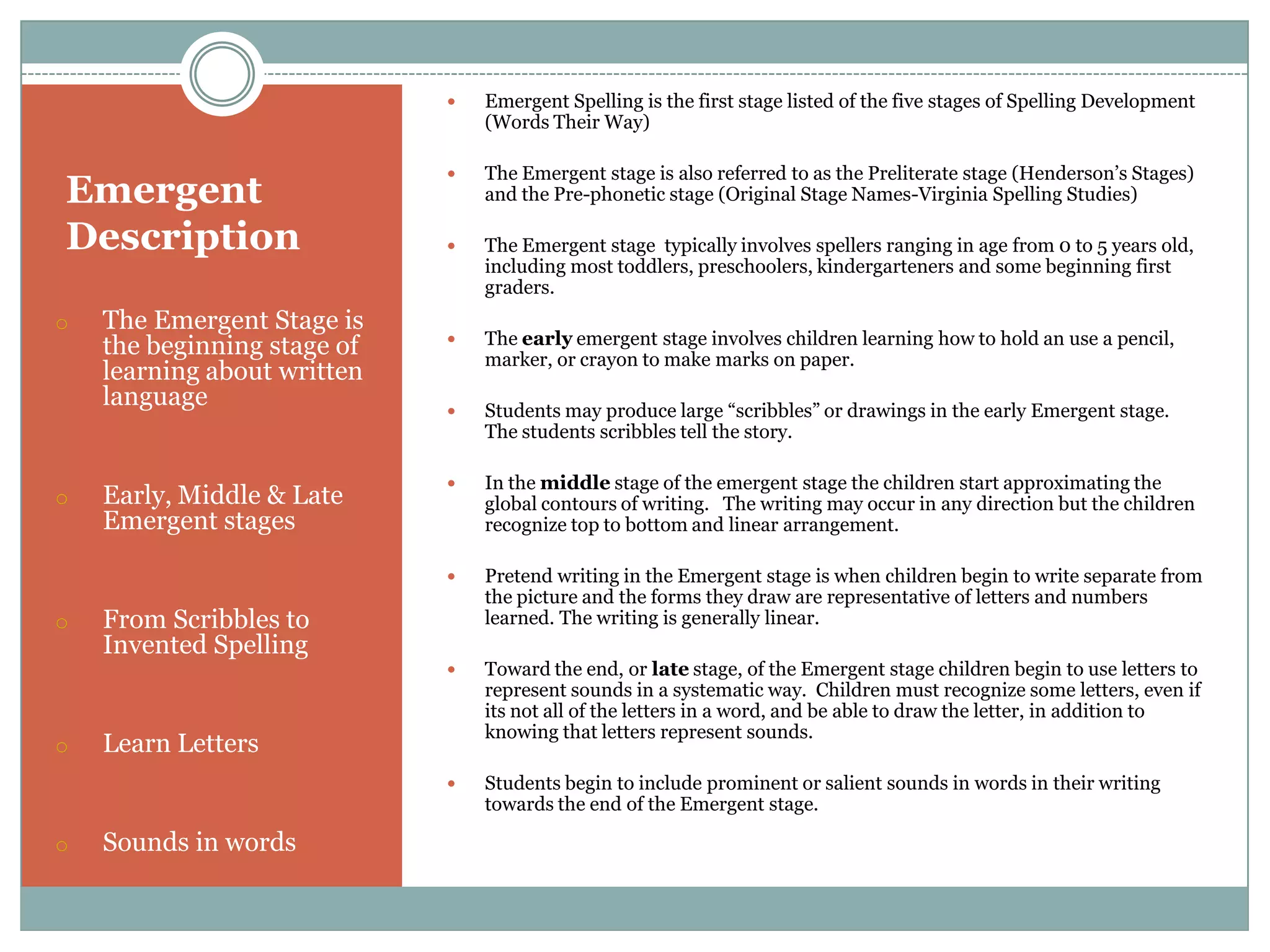 The Stages of spelling | PPTX